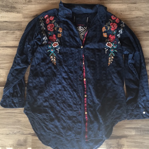 Johnny Was | Tops | Johnny Was Embroidered Shirt | Poshmark